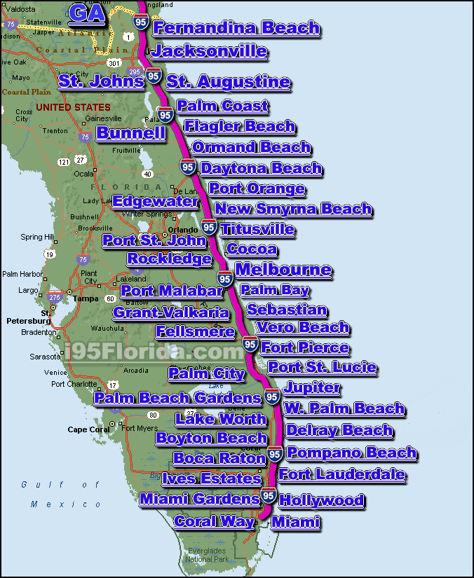 I 95 Florida Traffic Map Directory I 95 Florida Traffic Map Directory